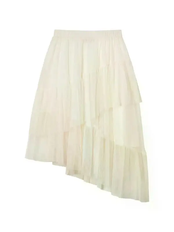 TOUT A COUP Asymmetric Tiered Midi Skirt