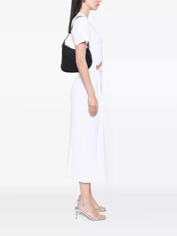 Fendi Zucchino Canvas Shoulder Bag - Black