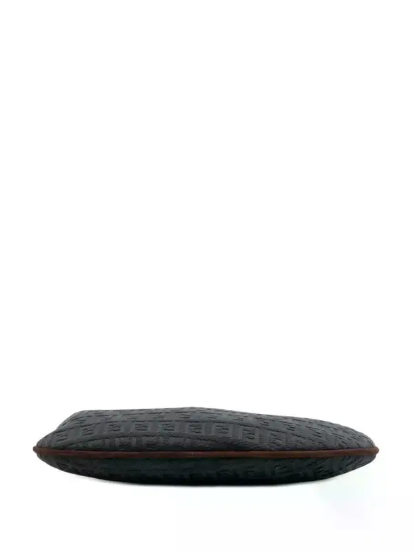 Fendi Zucchino Canvas Shoulder Bag - Black