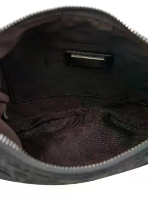 Fendi Zucchino Canvas Shoulder Bag - Black