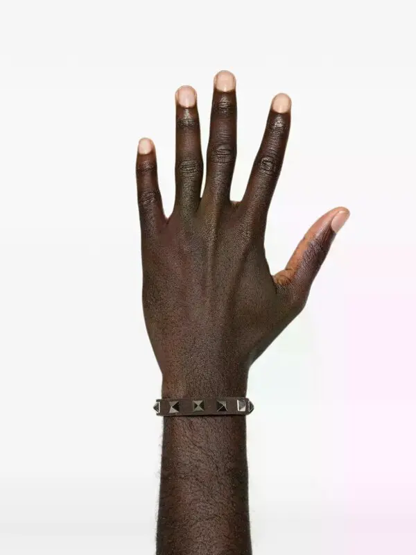 Valentino Garavani Rockstud Embellished Leather Bracelet