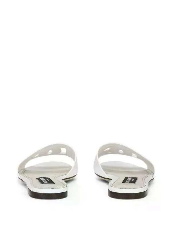 Dolce & Gabbana Calfskin Slides With Dg Logo