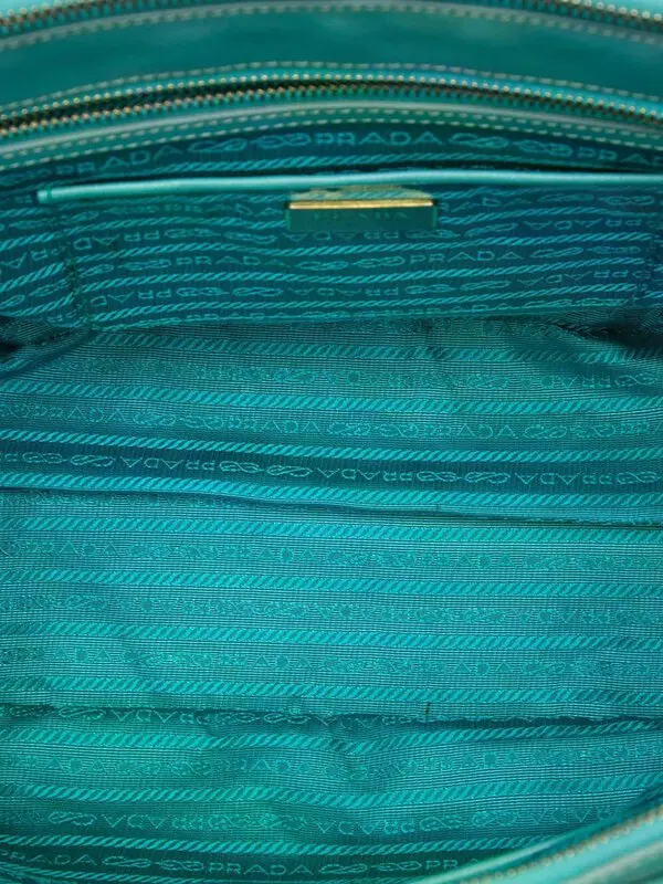Prada Saffiano Lux Galleria Double Zip Tote Bag - Blue