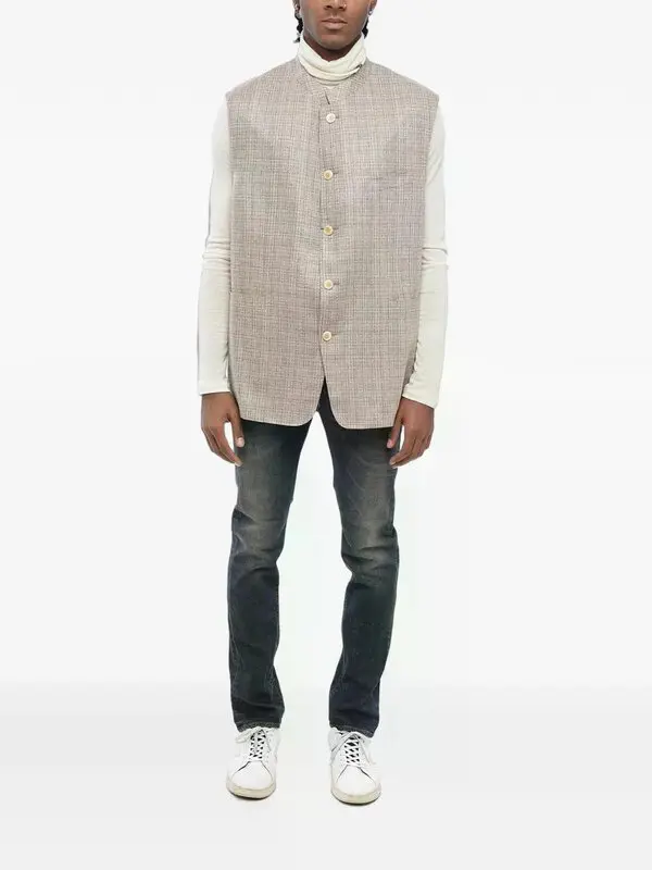 Corneliani Mandarin Collar Silk Waistcoat