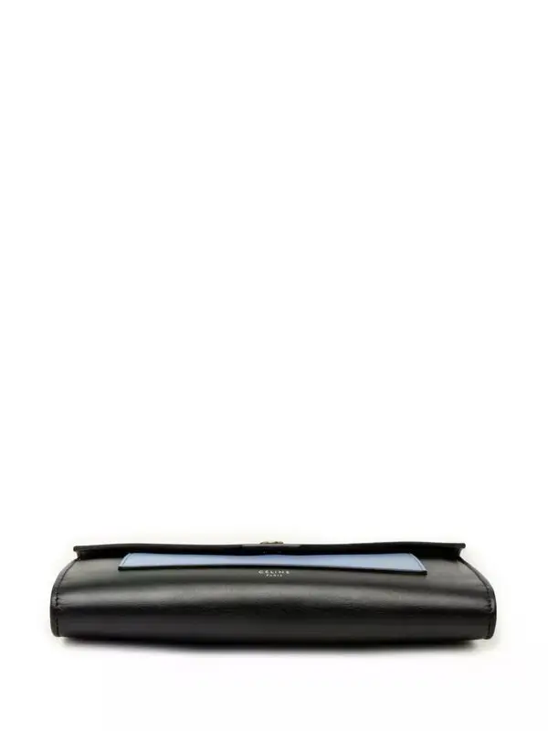 Celine 2016 Tricolor Leather Pocket Envelope Wallet On Chain Crossbody Bag