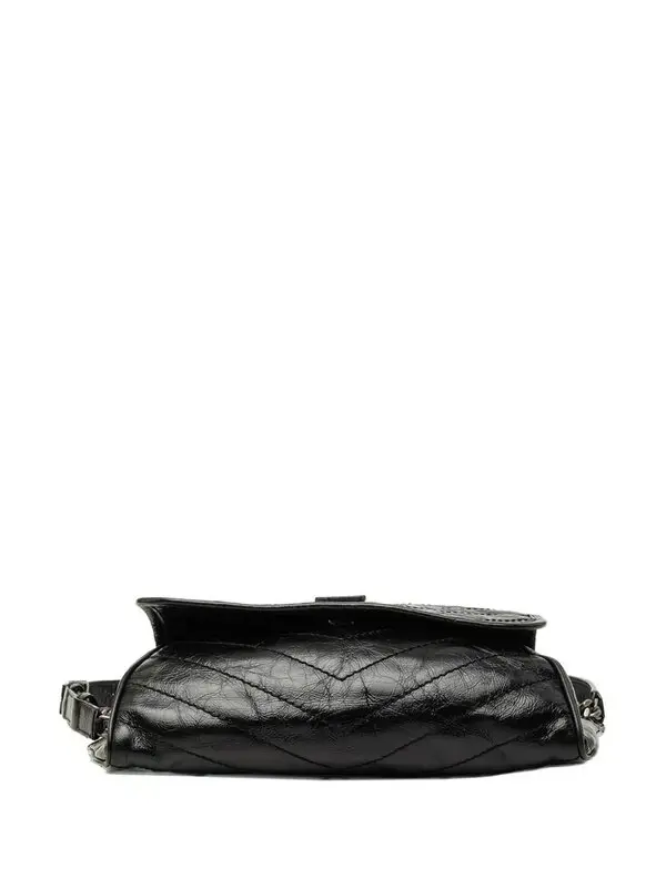 Saint Laurent 2019 Crinkled Calfskin Monogram Niki Belt Bag