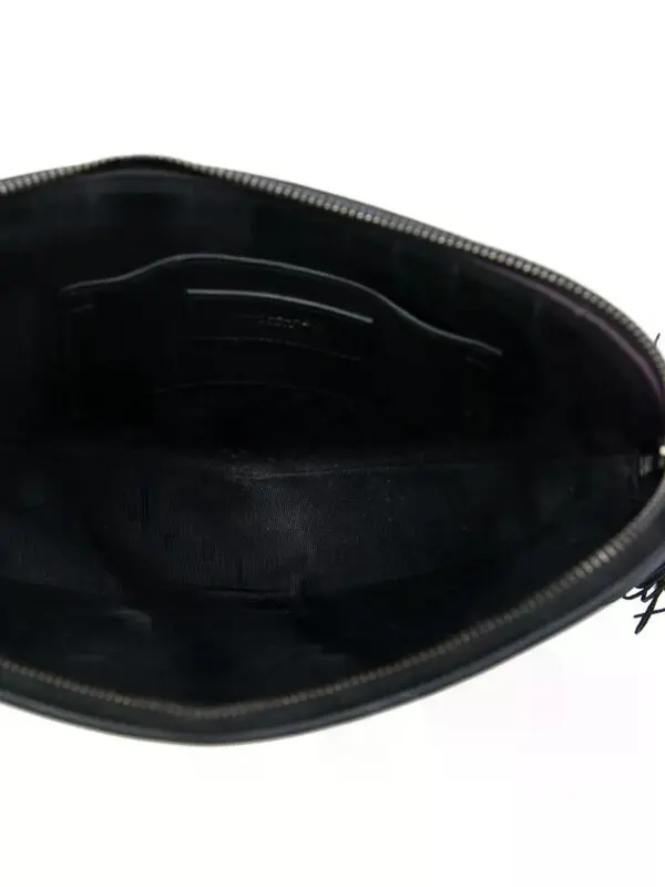 Saint Laurent Leather Heart Tassel Crossbody Bag - Black