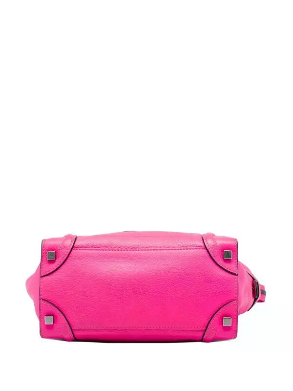 Celine Micro Drummed Calfskin Luggage Tote Bag - Pink