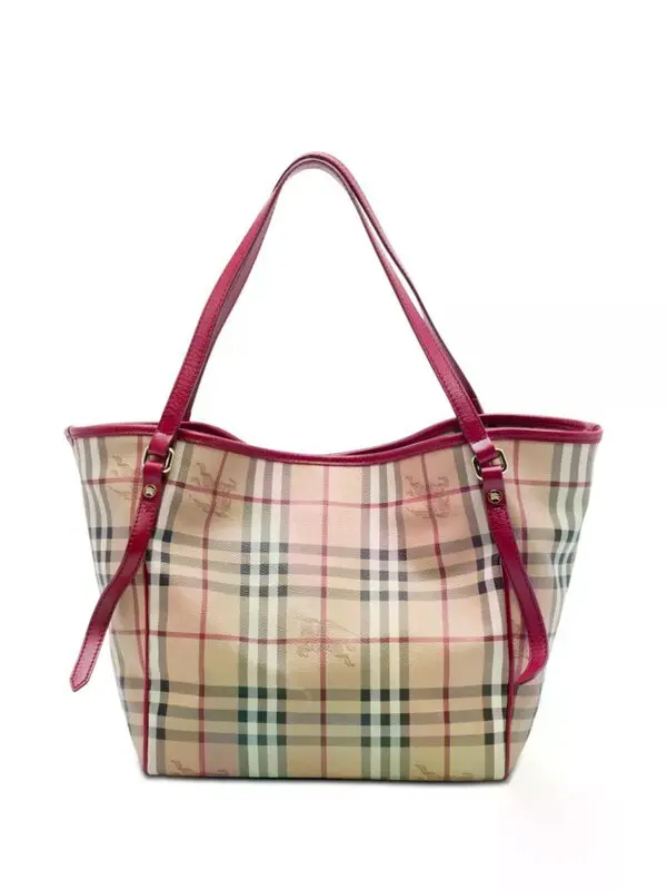 Burberry 2000-2017 Small Haymarket Check Coated Canvas Canterbury Tote Bag - Neutrals