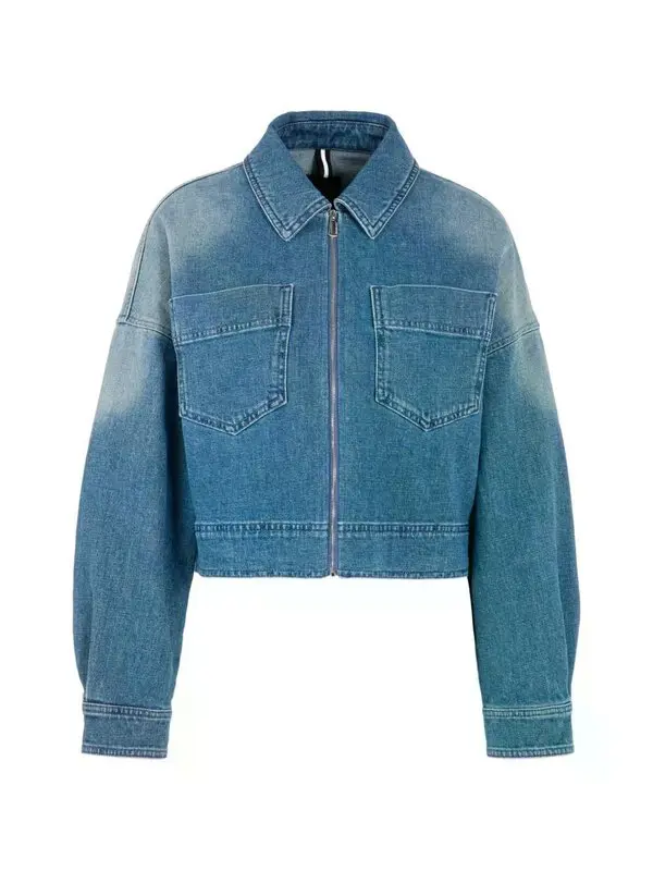 MARCCAIN Cropped Denim Jacket With Faded Effect