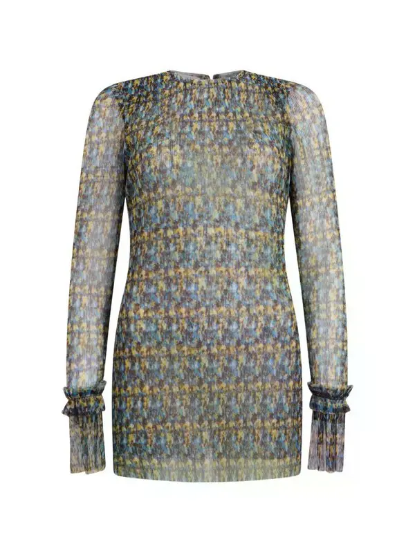 Philosophy Di Lorenzo Serafini Floral-print Frilled-sleeve Blouse - Blue