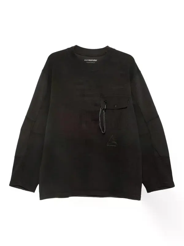AND WANDER Flap-pocket Sweatshirt - Black