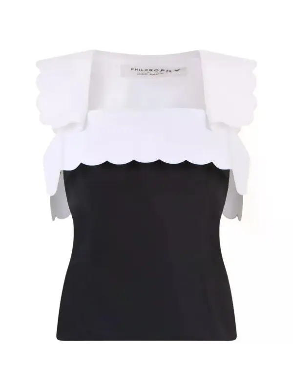 Philosophy Di Lorenzo Serafini Scalloped-edge Blouse - Black