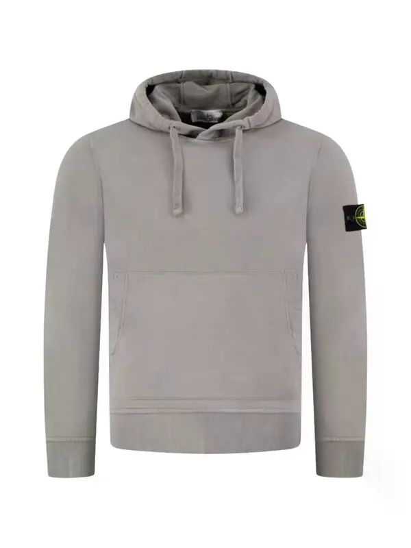Stone Island 6100062 Organic Cotton Fleece Hoodie - Grey