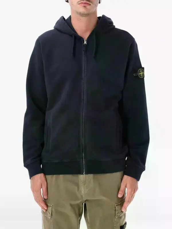 Stone Island Compass Patch Zip-up Hoodie