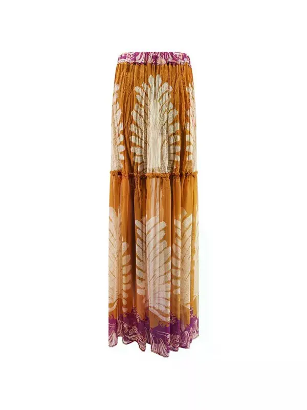 BYE FIRENZE Gale Palme Leaf-print Maxi Skirt