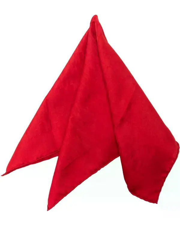 Hermès 2000-2026 Faconnee Grand H Silk Pocket Square Scarf Scarves - Red