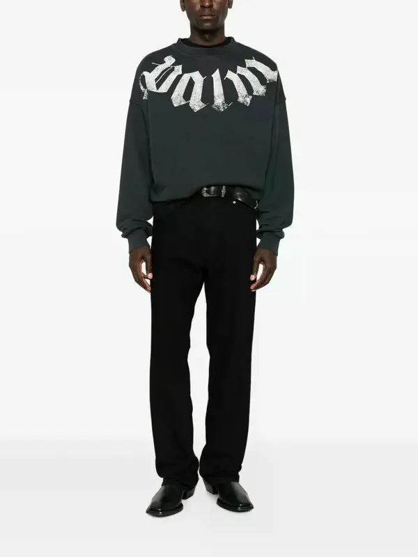 Palm Angels Big Neck Logo Crew-neck Sweatshirt