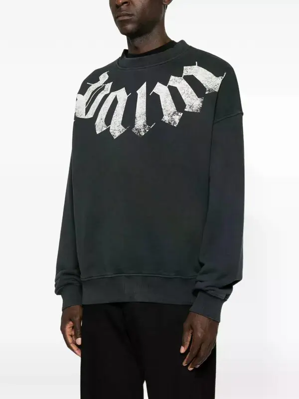 Palm Angels Big Neck Logo Crew-neck Sweatshirt