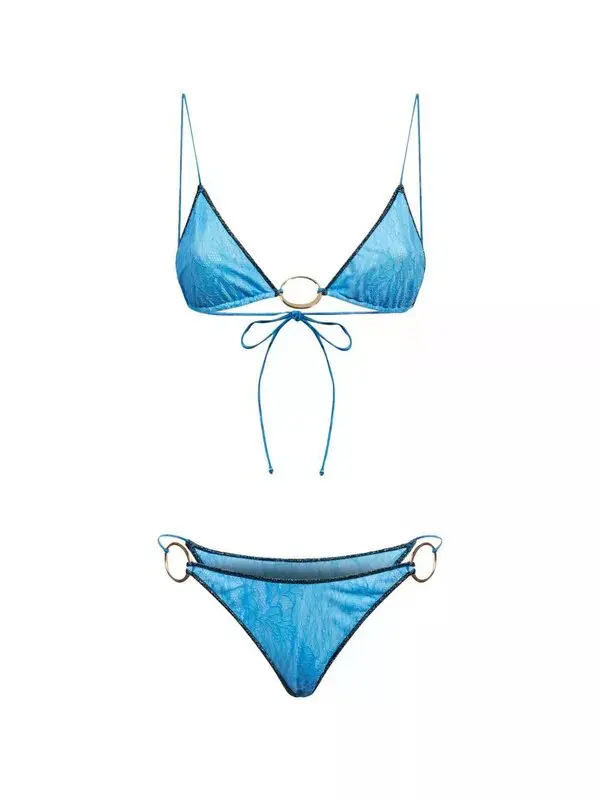 Oseree Lumière O-kini Lace Ring-detail Bikini - Blue