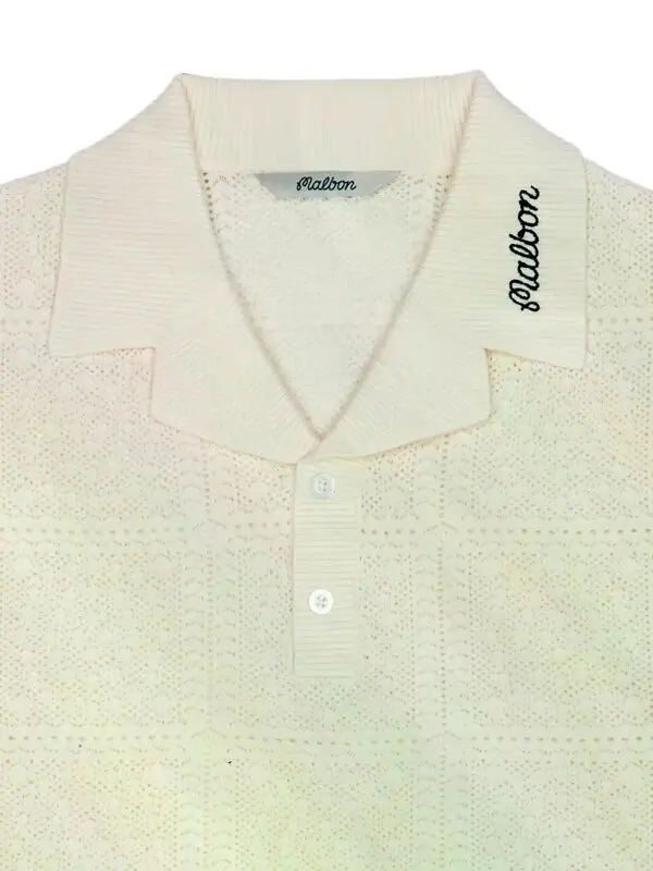MALBON Resort Crochet-knit Polo Shirt