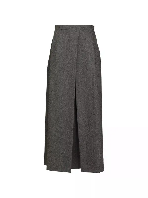 Emporio Armani Pleated Wool-blend Skirt