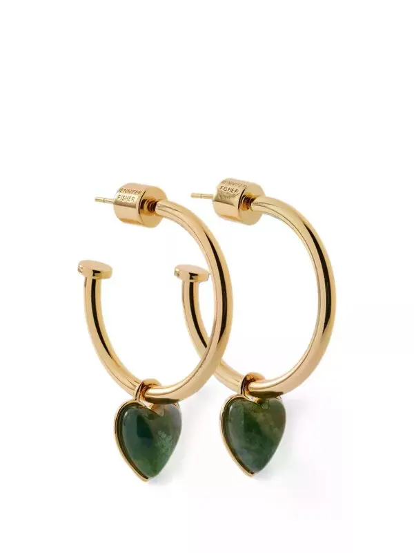 JENNIFER FISHER Huggie Hoop Earrings With Detachable Agate Charm