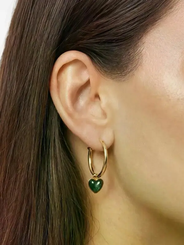 JENNIFER FISHER Huggie Hoop Earrings With Detachable Agate Charm