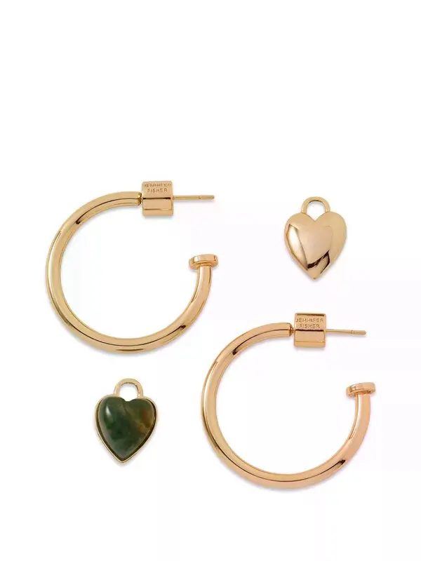 JENNIFER FISHER Huggie Hoop Earrings With Detachable Agate Charm