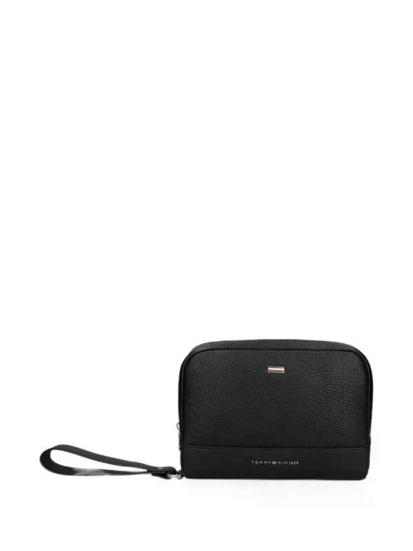 Tommy Hilfiger Pebbled-texture Logo-detail Wash Bag - Black