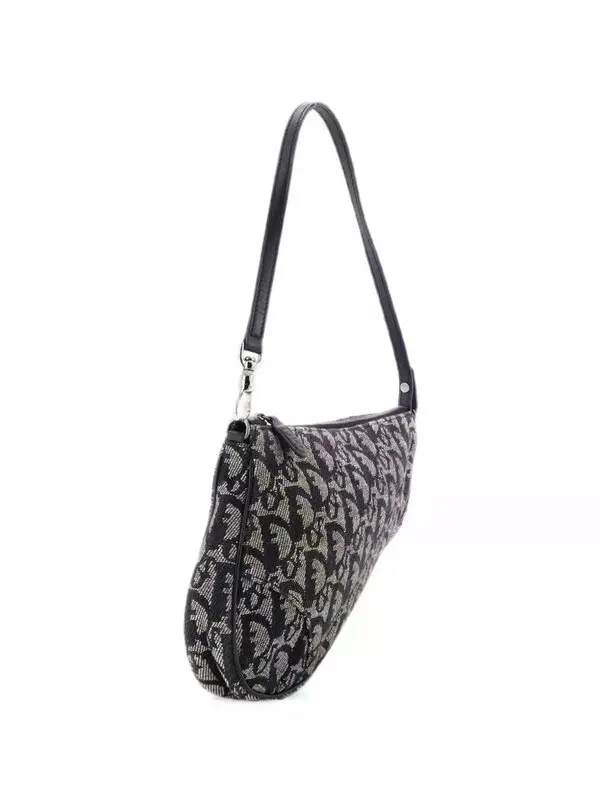 Dior Vintage Saddle Bag Diorissimo Canvas Mini Clutch Bag - Blue