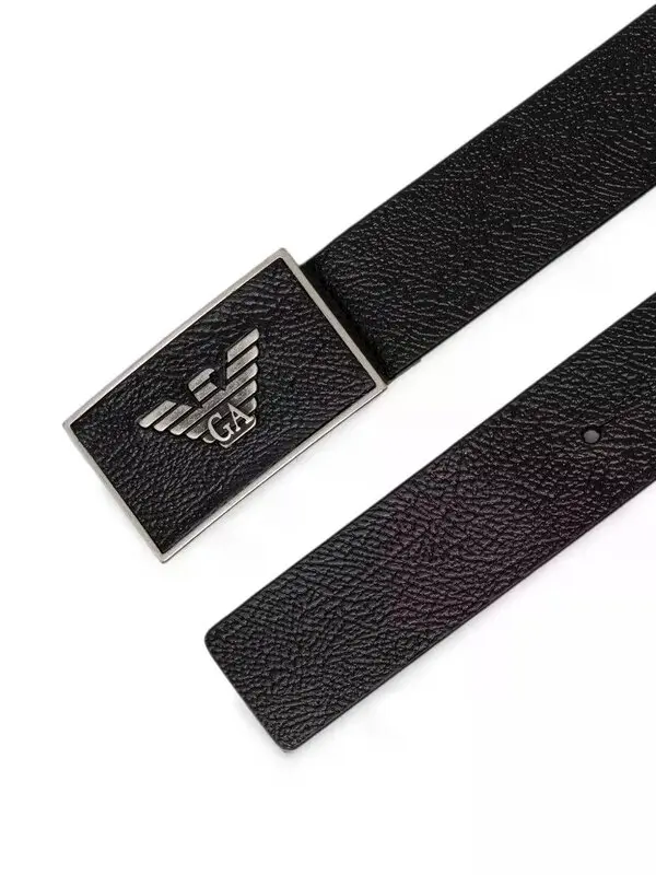 Emporio Armani Logo Plaque Belt - Black