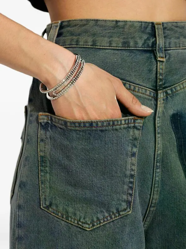 Off-White Crystal-embellished Cut-out Bracelet