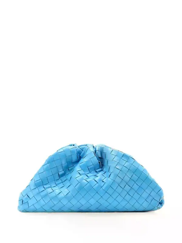Bottega Veneta The Pouch Intrecciato Nappa Teen Crossbody Bag - Blue