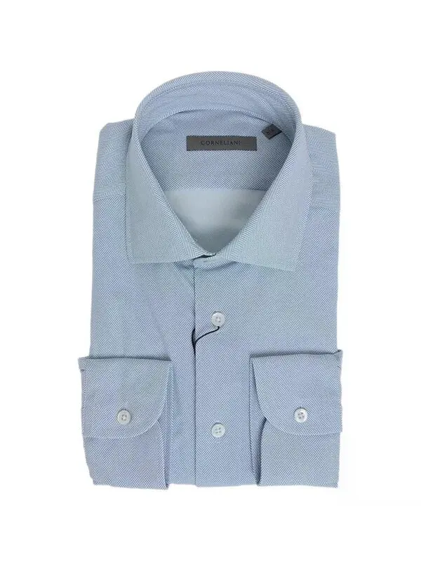 Corneliani Herringbone-pattern Stretch Shirt