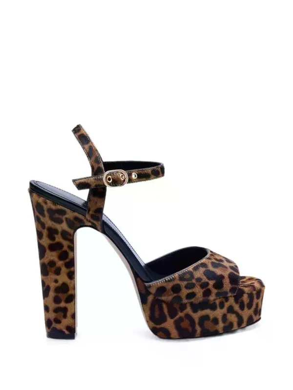 STUART WEITZMAN Leopard-print Platform Sandals - Brown