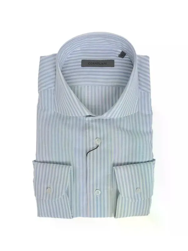 Corneliani Awning-striped French-collar Shirt