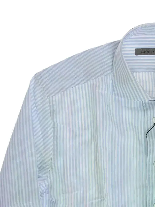 Corneliani Awning-striped French-collar Shirt