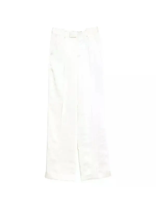 SELF-PORTRAIT Pleated Satin-finish Tailored Trousers