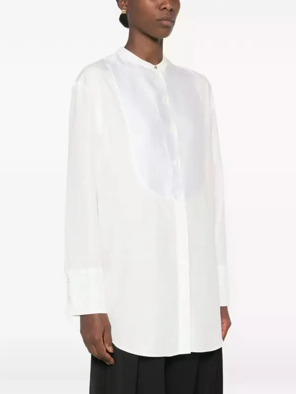 ALYSI Bib-panel Band-collar Shirt