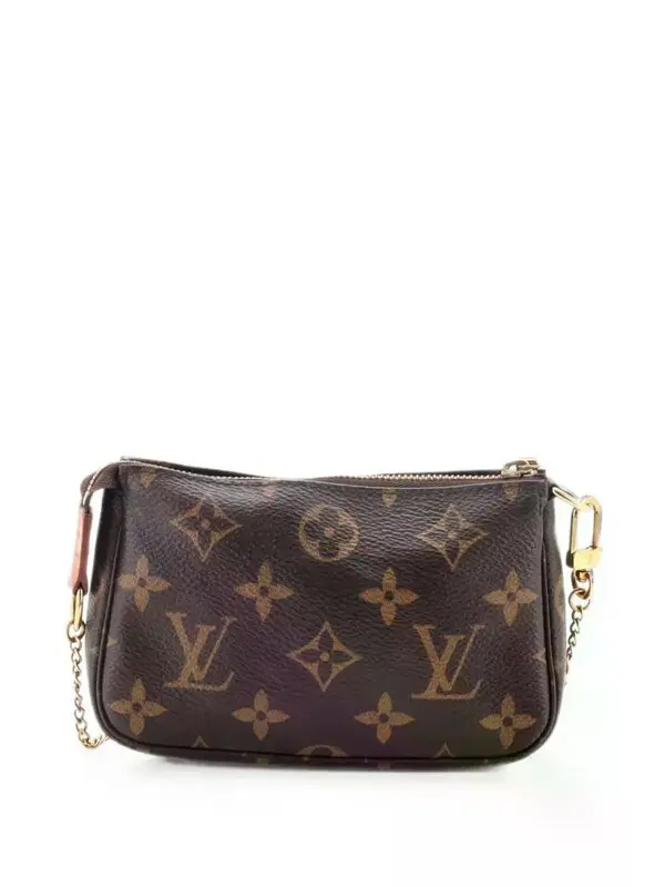 LOUIS VUITTON Pochette Accessoires Monogram Canvas Mini Clutch Bag - Brown