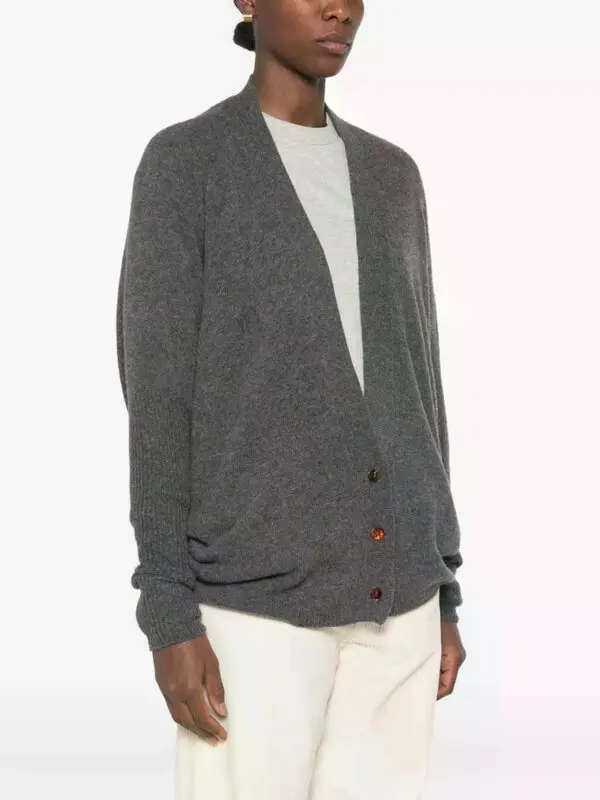 ALYSI V-neck Cardigan With Ribbed Trims