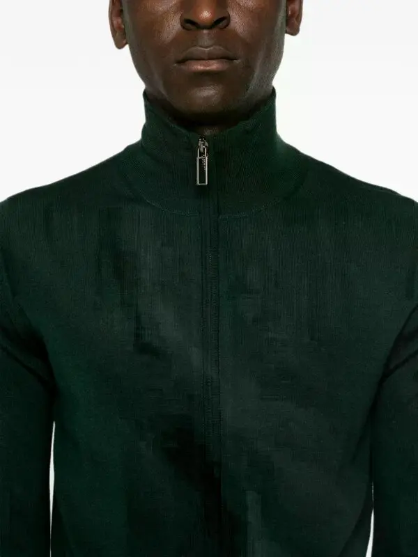 PAOLO PECORA Zip-up High-neck Cardigan
