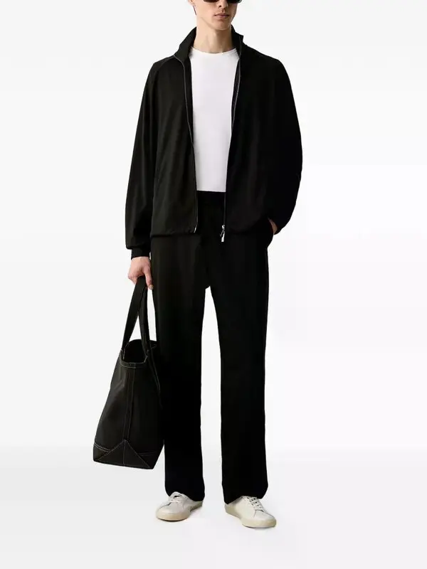 Emporio Armani Logo-embroidered Elasticated-waistband Track Pants - Black