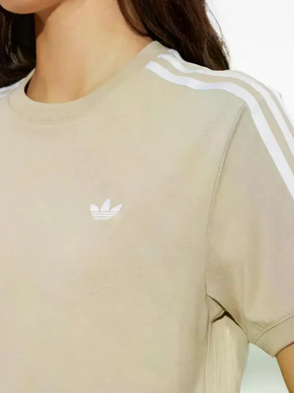 Adidas Ruffle Hem Striped Sleeve T-shirt