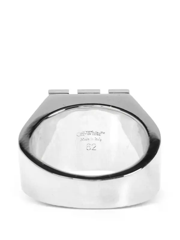 Off-White Crystal-embellished Signet Ring