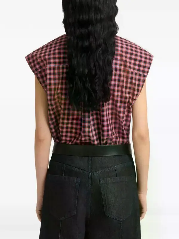Marni Checked Pussy-bow Shirt - Pink