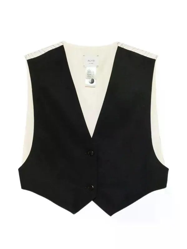 ALYSI Pinstripe Pattern Button-fastening Waistcoat