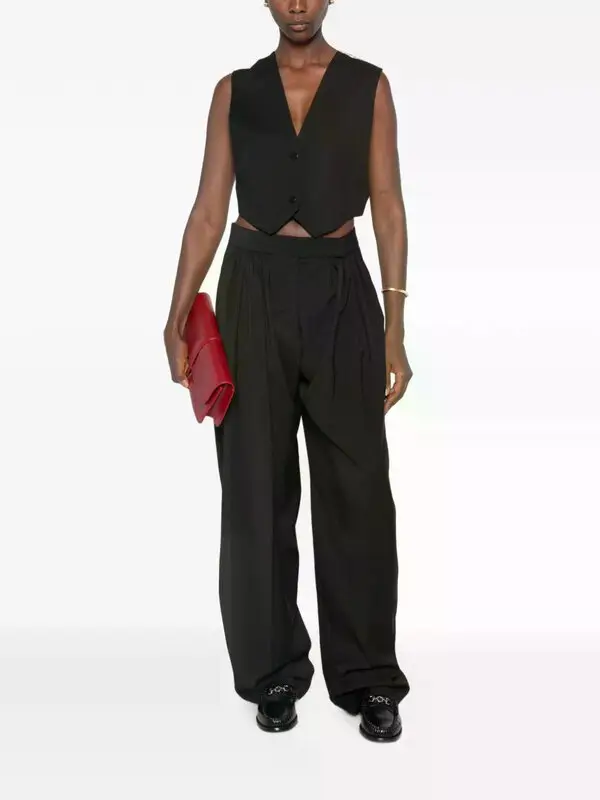 ALYSI Pinstripe Pattern Button-fastening Waistcoat