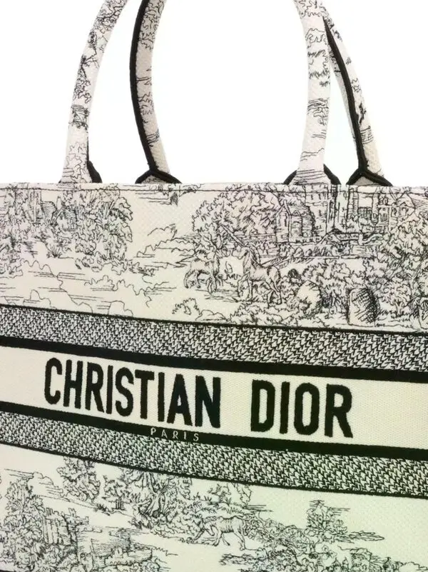 Dior 2020s Medium Book Tote Oblique Monogram Tote Bag - Neutrals
